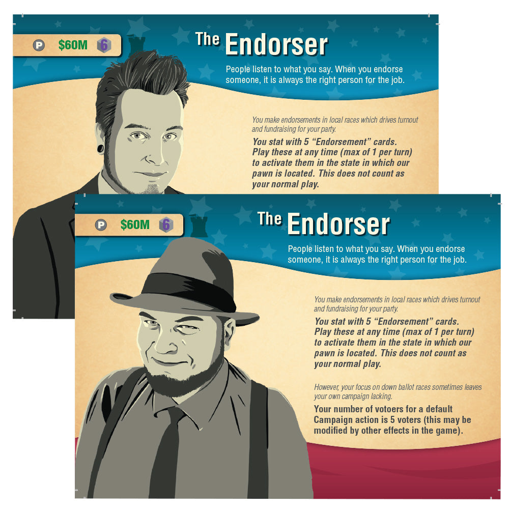 Campaign Trail promos: The Endorser – Grey Fox Games